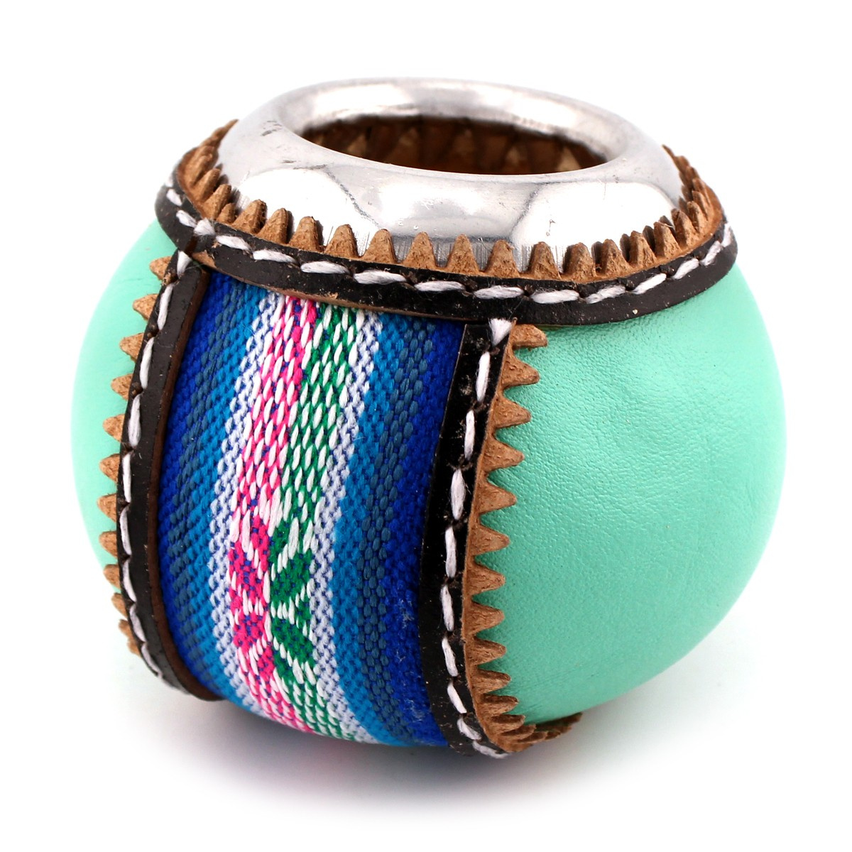 Tykwa Capybara miętowa do yerba mate ozdobiona wyszywanym, kolorowym ...