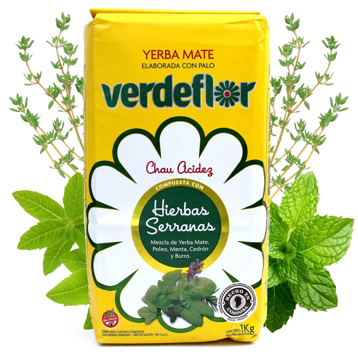 Argentyńska Yerba Mate Verdeflor Hierbas Serranas - Ziołowa Elaborada ...