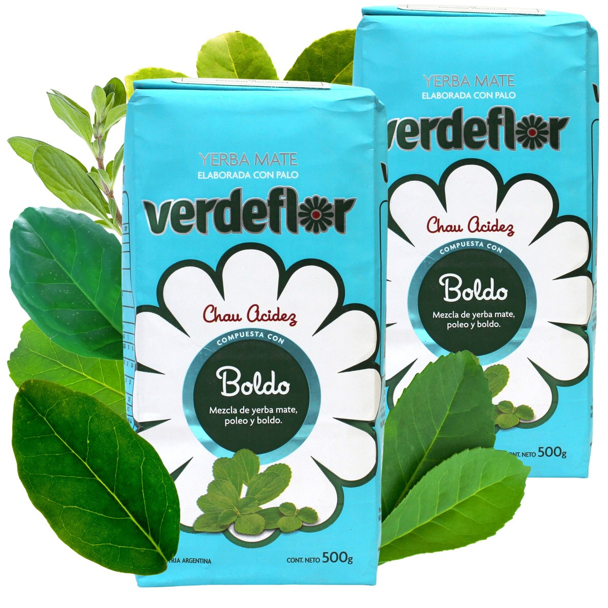 Zestaw yerba mate Verdeflor Boldo 2x 500g - 1kg | Yerbamarket.com
